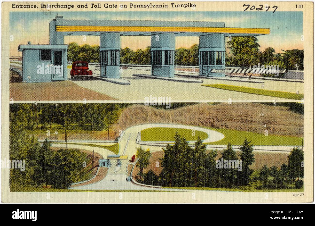 Entrance, interchange and toll gate on Pennsylvania Turnpike , Roads ...