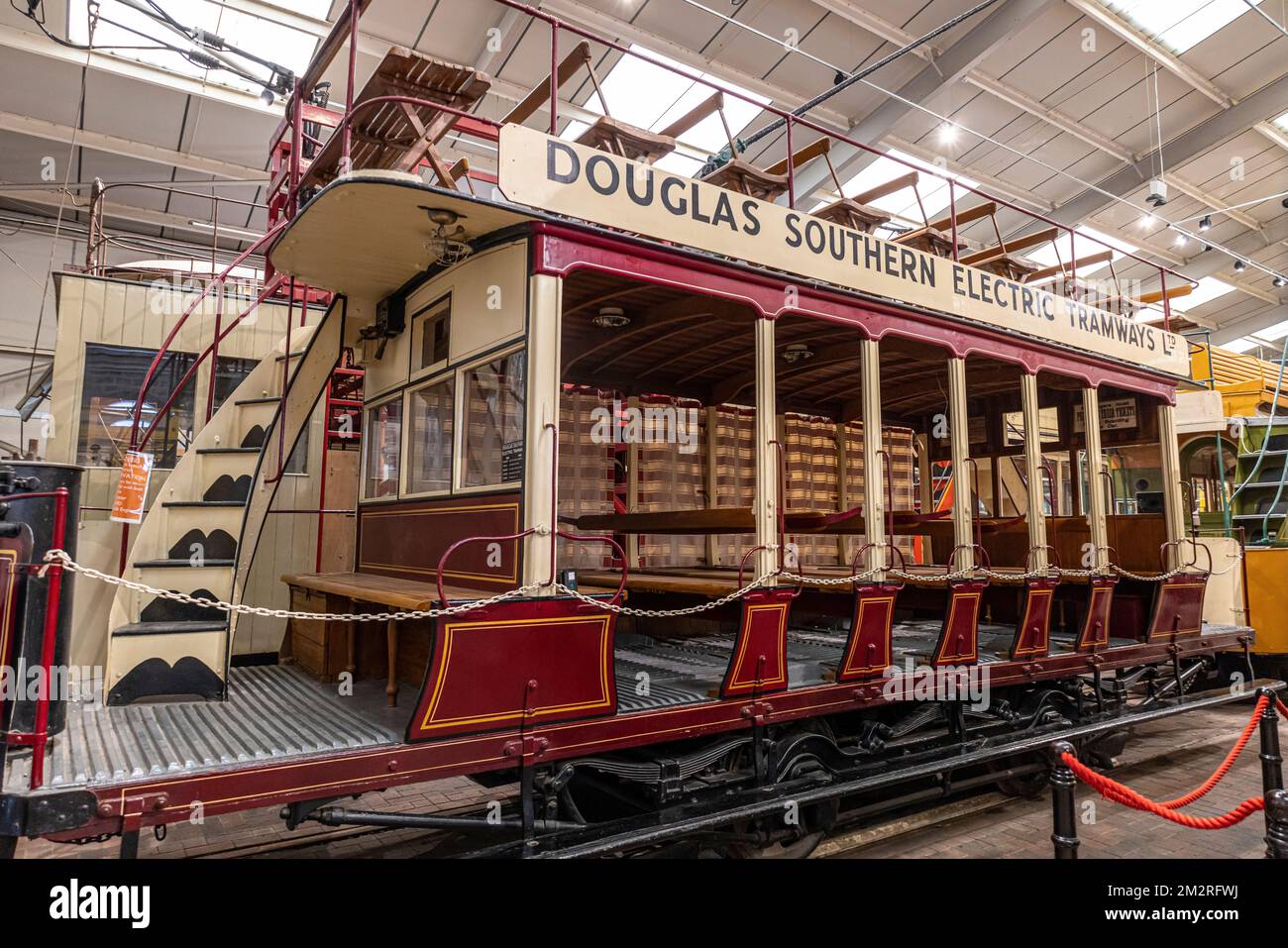 Douglas Southern Electric Tram National Tramway Museum Crich Matlock Derbyshire England