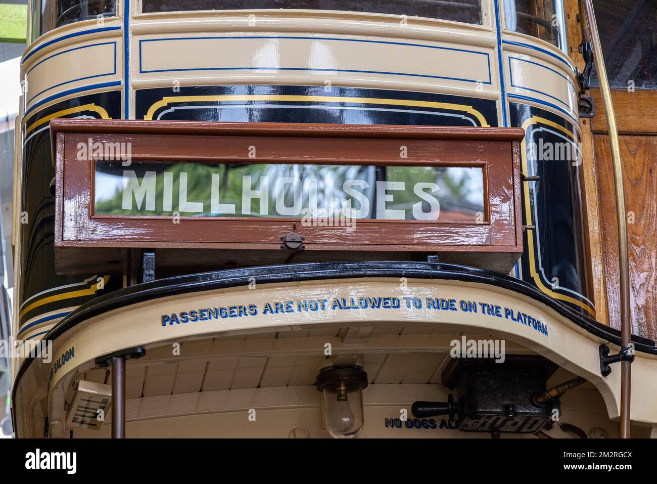 Destination sign, London Electric Tram No 159, National Tramway Museum ...