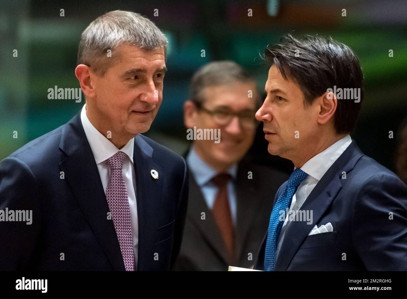 Czech Republic Prime Minister Andrej Babis and Prime Minister of Italy ...