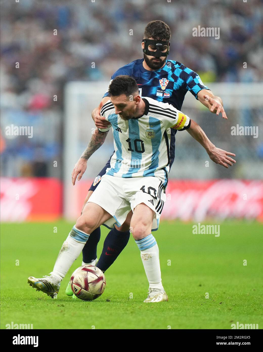 Lionel Messi of Argentina and Josko Gvardiol of Croatia during the FIFA ...