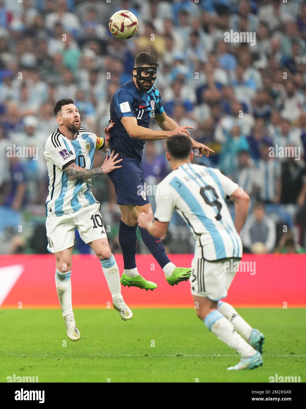 Lionel Messi of Argentina and Josko Gvardiol of Croatia during the FIFA ...