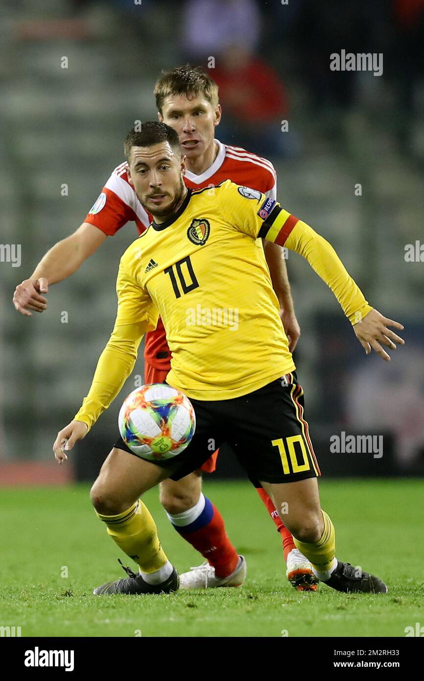 Belgium's captain Eden Hazard pictured during a match between Belgian ...