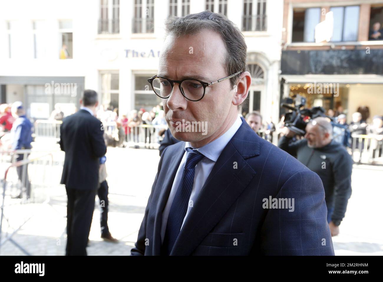 CD&V's chairman Wouter Beke arrives for the funeral ceremony of ...