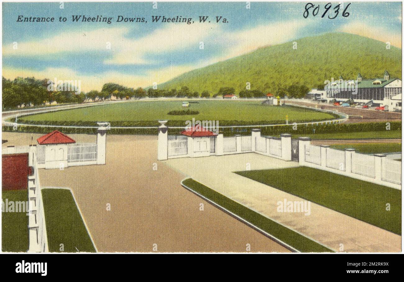 Entrance to Wheeling Downs, Wheeling, W. Va. , Tichnor Brothers ...
