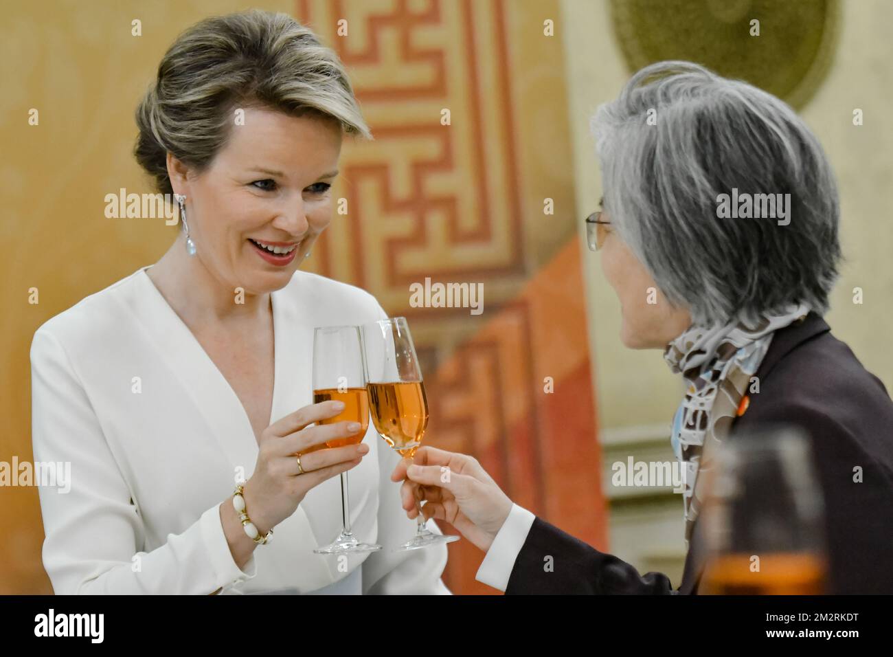 Queen Mathilde of Belgium and Republic of Korea first lady Jung-sook ...