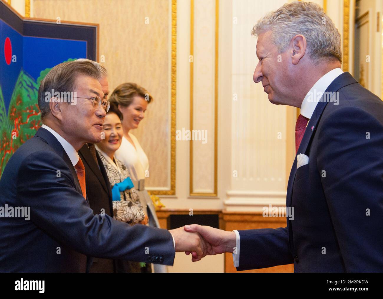 South Korean President Jae-In Moon, Republic of Korea first lady Jung ...