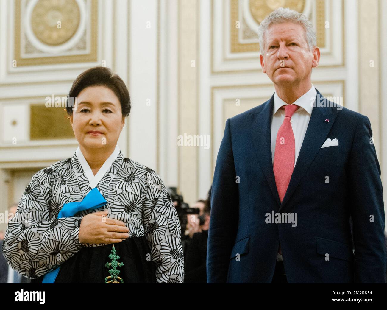 Republic of Korea first lady Jung-sook Kim and Minister of Interior ...