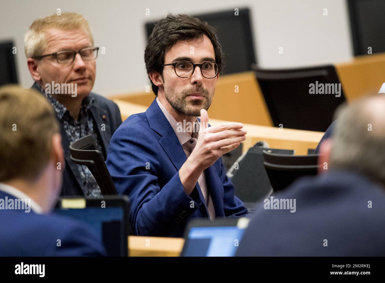 Groen's head of group Kristof Calvo pictured during a session of the ...