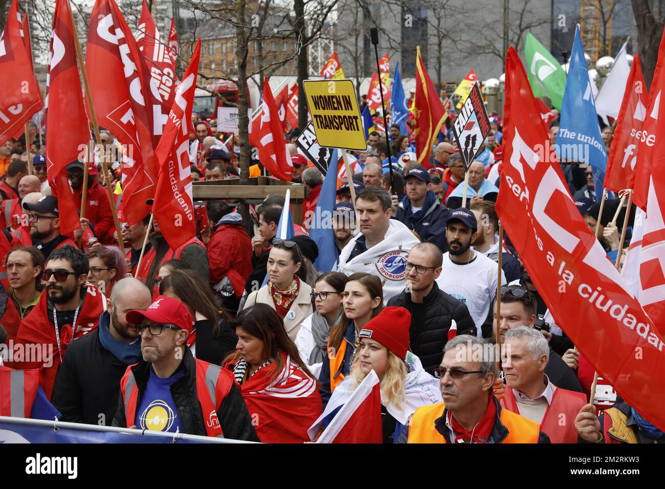 Illustration picture during a protest action of the UBT-FGTB Transport ...