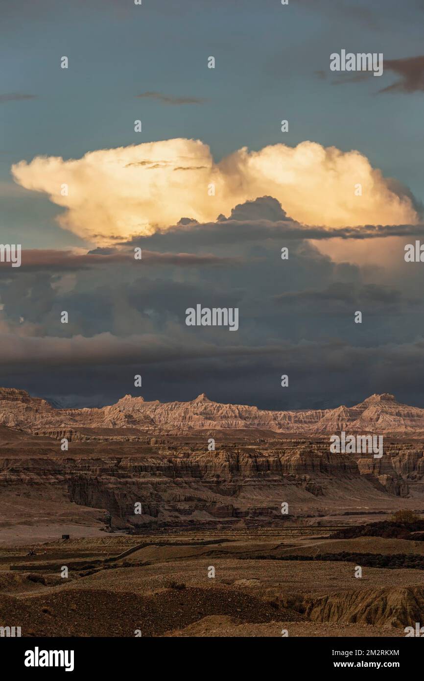 An aerial view of forest landform in Zada during sunset Stock Photo - Alamy
