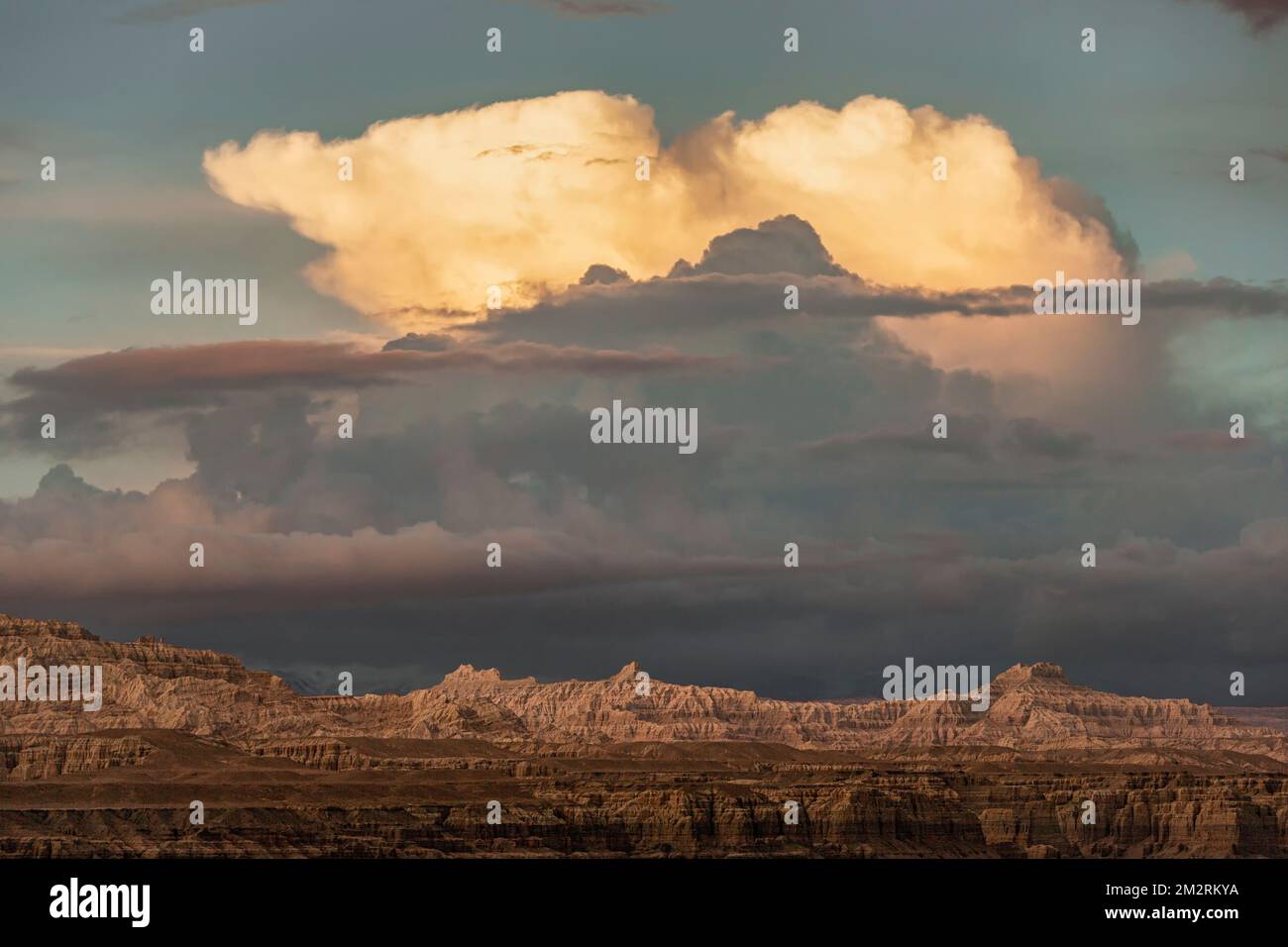 An aerial view of forest landform in Zada during sunset Stock Photo - Alamy