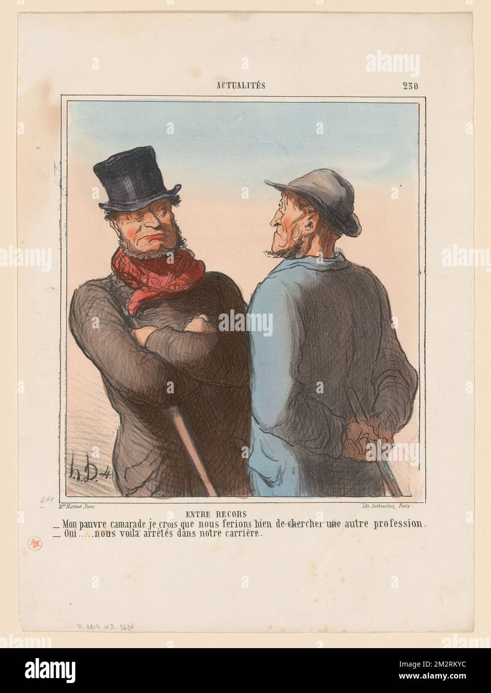Entre recors. Honoré Daumier (1808-1879). Lithographs Stock Photo - Alamy