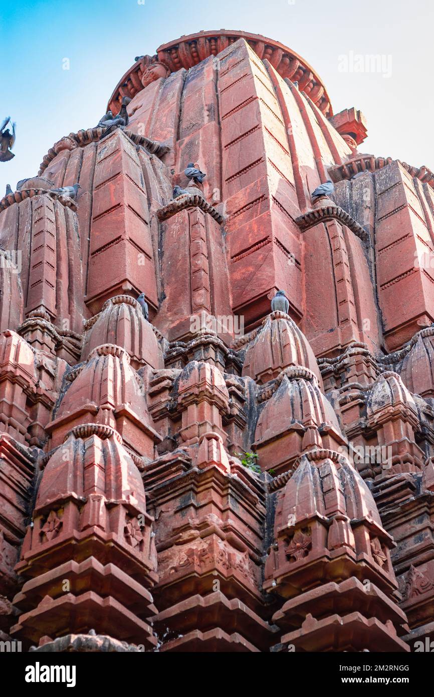 ancient hindu temple top architecture from different angle at day Stock ...