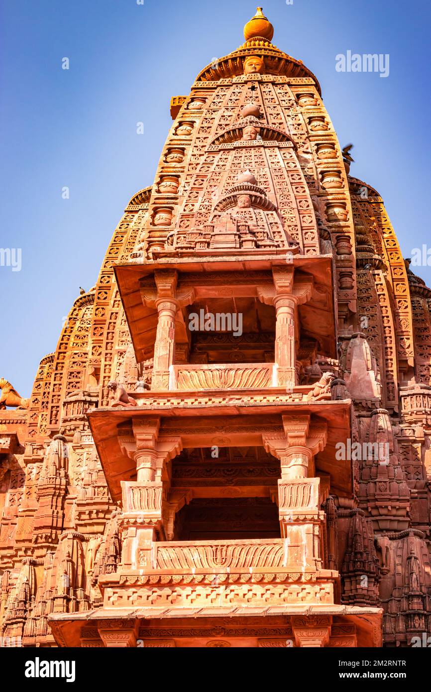 ancient hindu temple top architecture from different angle at day Stock ...