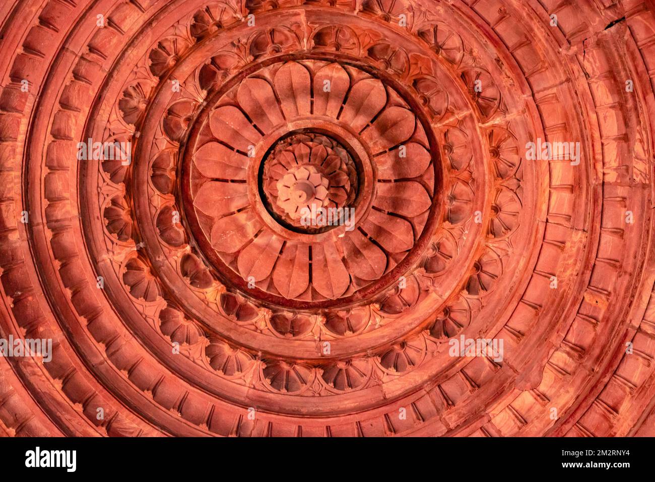 ancient hindu temple dome inside architecture from unique angle at day ...