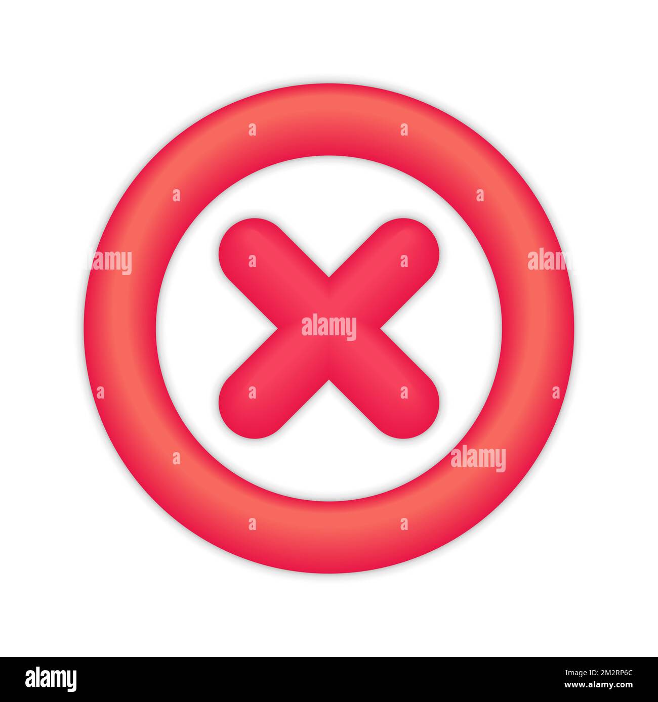 Wrong and failed decision, 3d error sign. Red X cross icon isolated on ...
