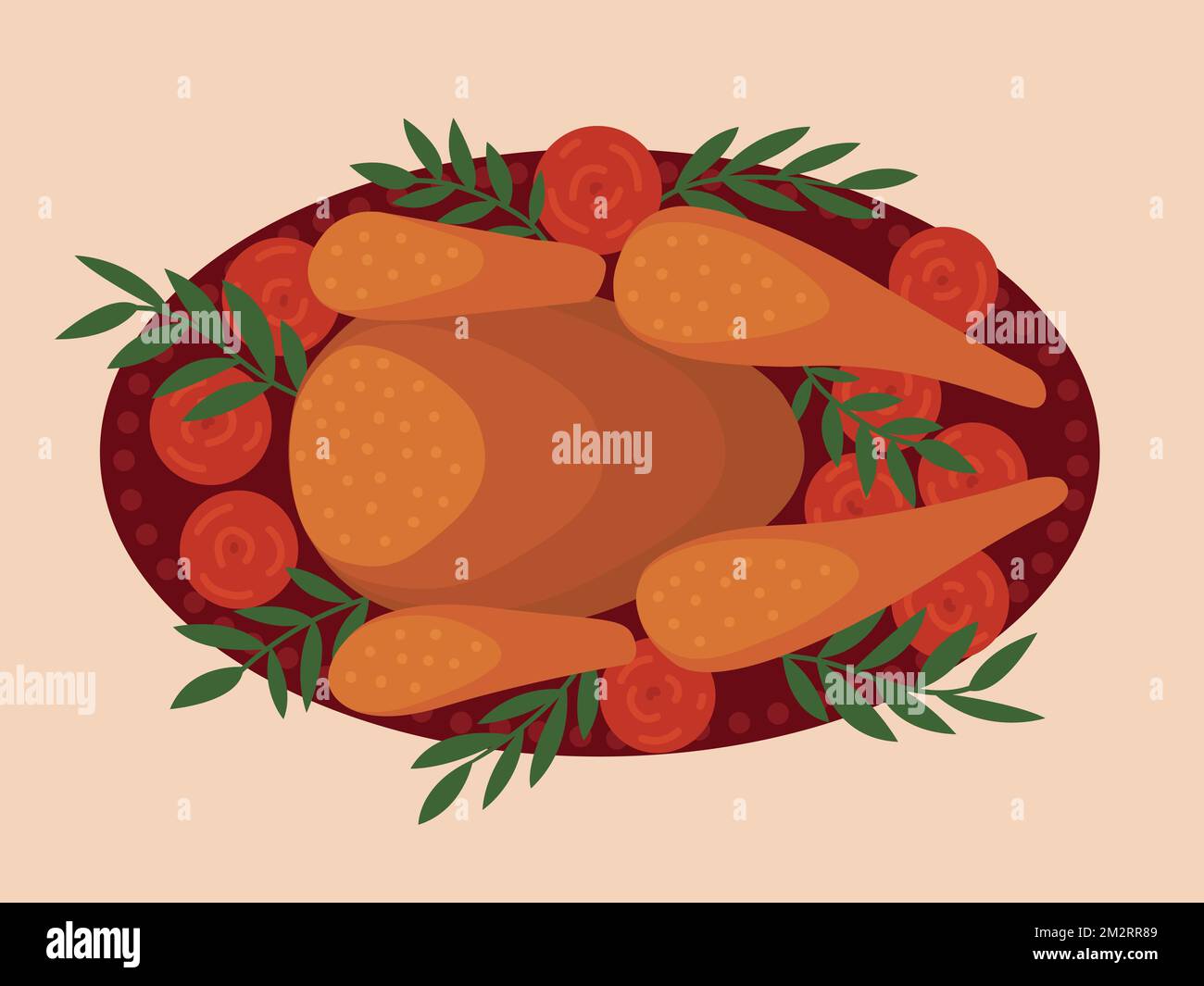 Turkey roast top view Stock Vector Images - Alamy