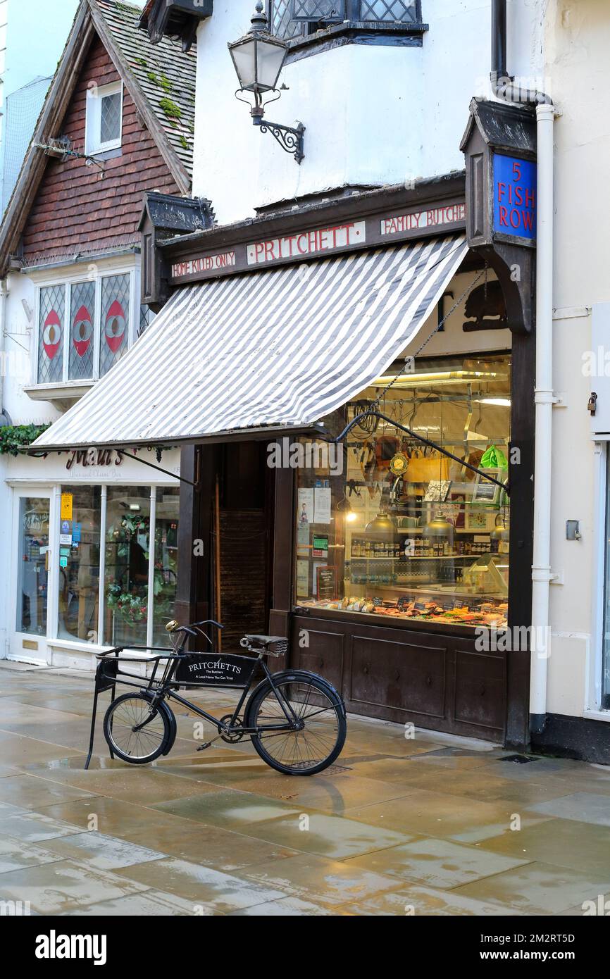 Old-style butcher shop in Salisbury UK Stock Photo - Alamy