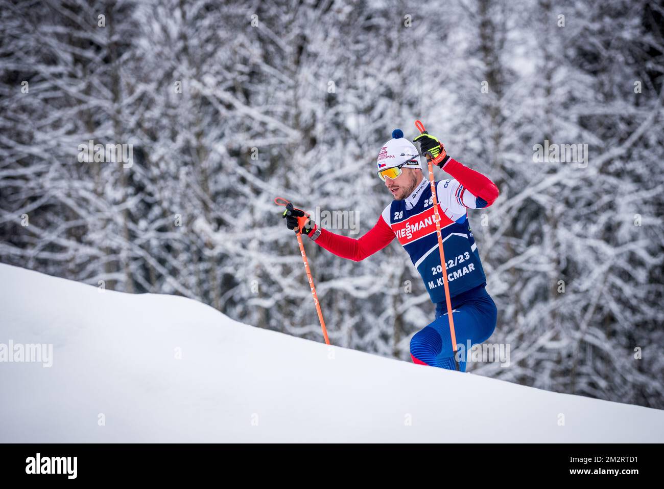 Czech biathlete Michal Krcmar during the training prior to the World ...