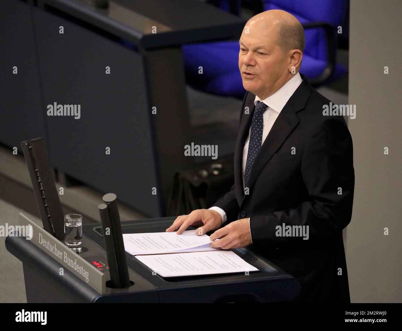 Berlin, Germany, 14 Dec 2022.The German Chancellor, Olaf Scholz, during ...