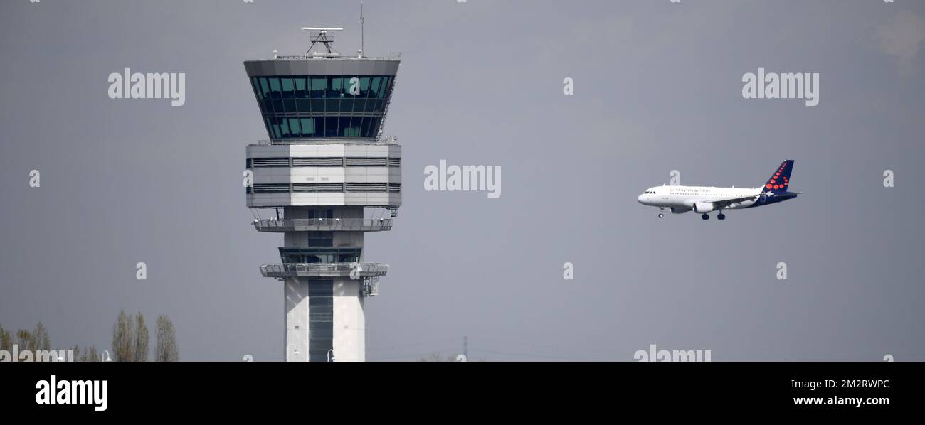 Illustration picture shows the skeyes control tower before a press ...