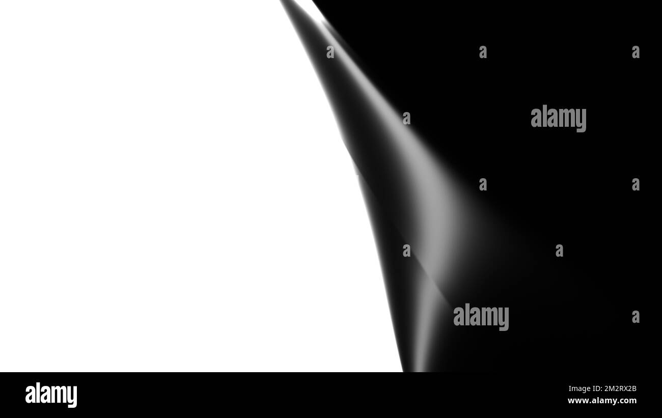 Black and white abstract illustration of a curved pattern. 3d rendering ...