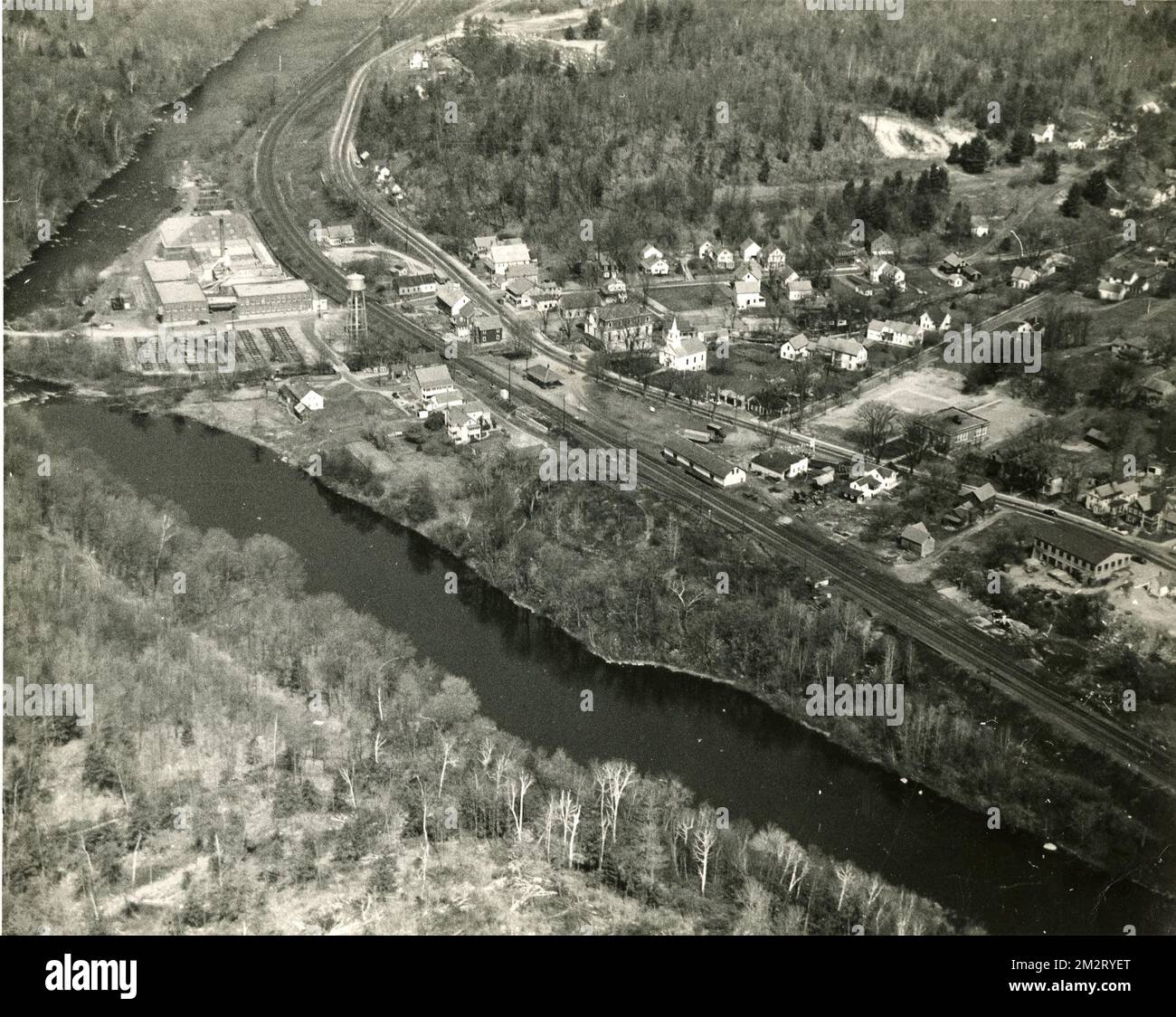 Erving Town Center, Aerial View , Erving Paper Mill, Erving Mass ...