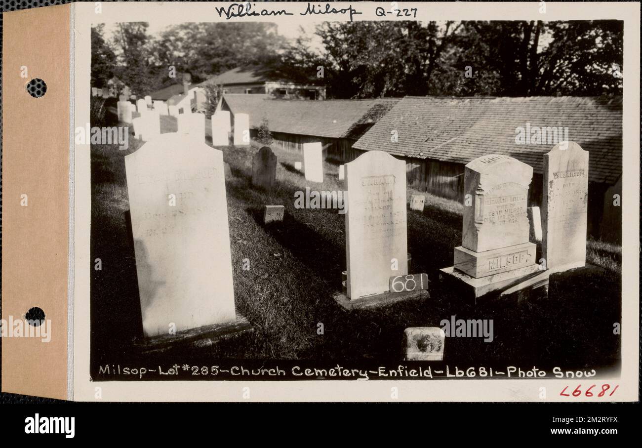 Esau Milsop, Church Cemetery, lot 285, Enfield, Mass., ca. 1930-1931 ...