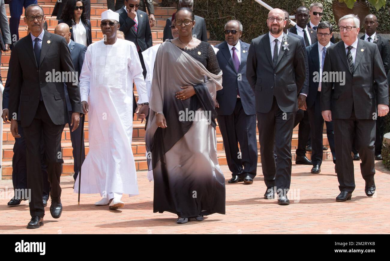 Rwanda President Paul Kagame, his wife Jeannette Nyiramongi Kagame ...