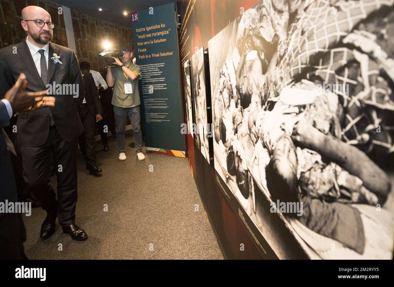 Belgian Prime Minister Charles Michel pictured during a commemoration ...