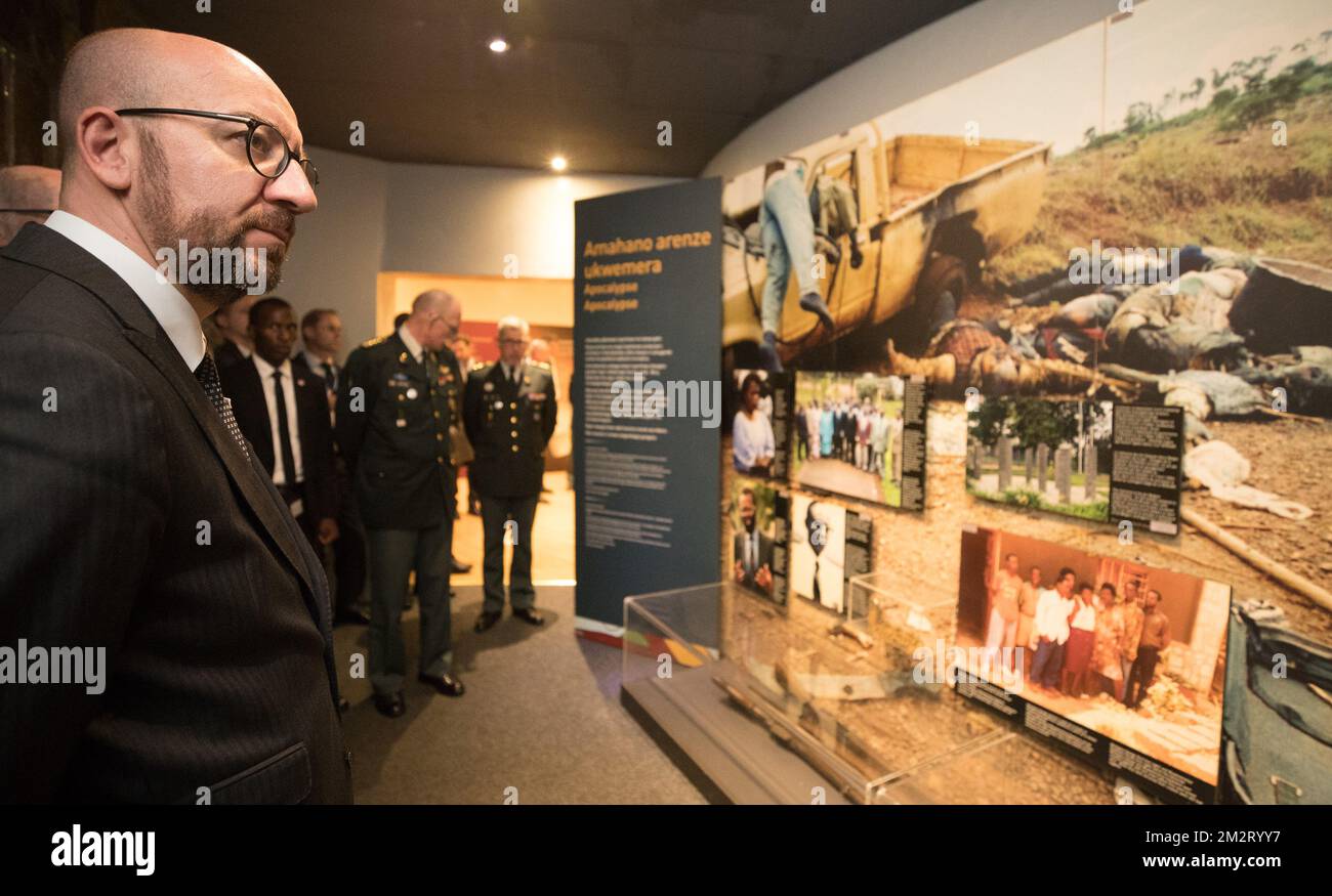 Belgian Prime Minister Charles Michel pictured during a commemoration ...