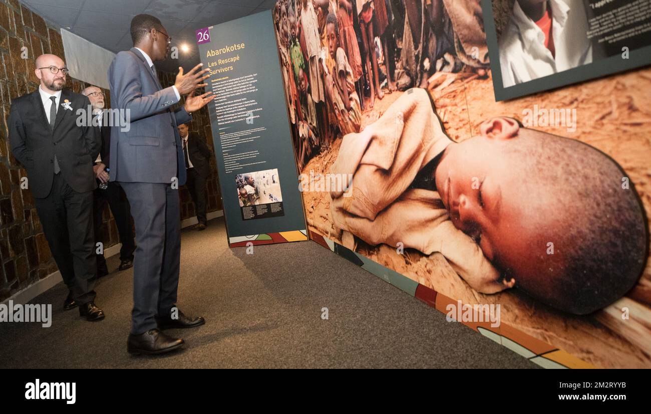 Belgian Prime Minister Charles Michel pictured during a commemoration ...