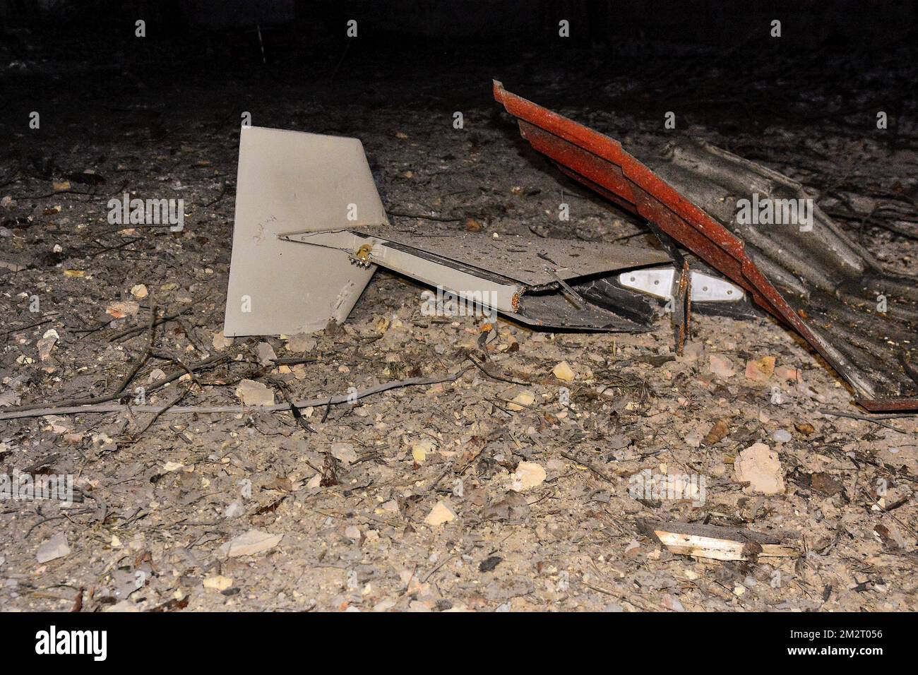 The wreckage of an Iranian drone Shahed 136 launched by Russia ...