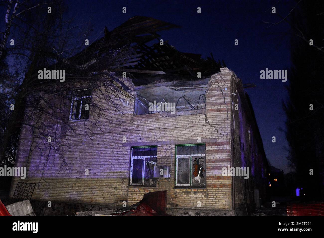 A destroyed house can be seen as a result of an Iranian drone Shahed ...