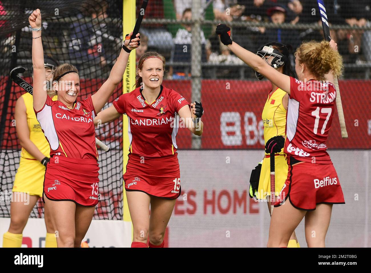 Belgium's Alix Gerniers and Belgium's Anne-Sophie Weyns celebrate after ...