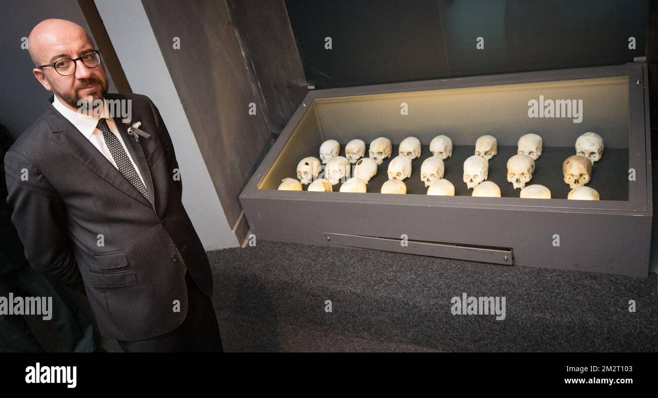 Belgian Prime Minister Charles Michel pictured during a commemoration ...