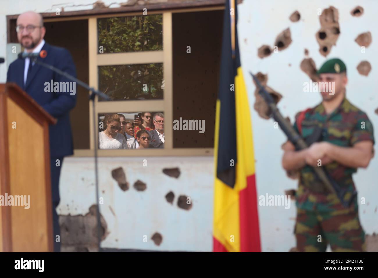 Belgian Prime Minister Charles Michel delivers a speech at a ...