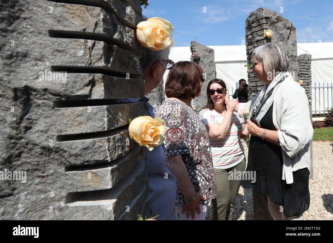 Illustration picture shows a commemoration on the 'Camp Kigali' site ...