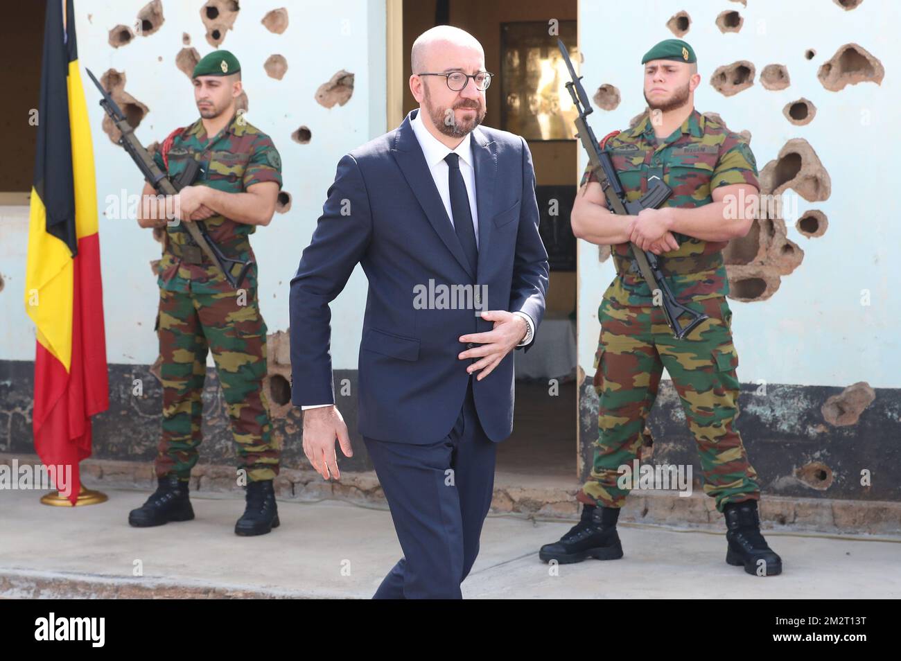 Belgian Prime Minister Charles Michel attends a commemoration on the ...
