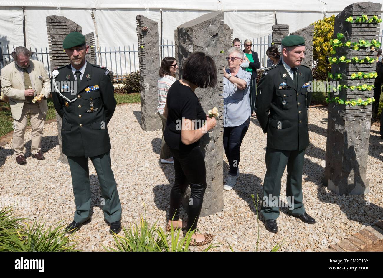 Relatives of murdered soldiers attend a commemoration on the 'Camp ...