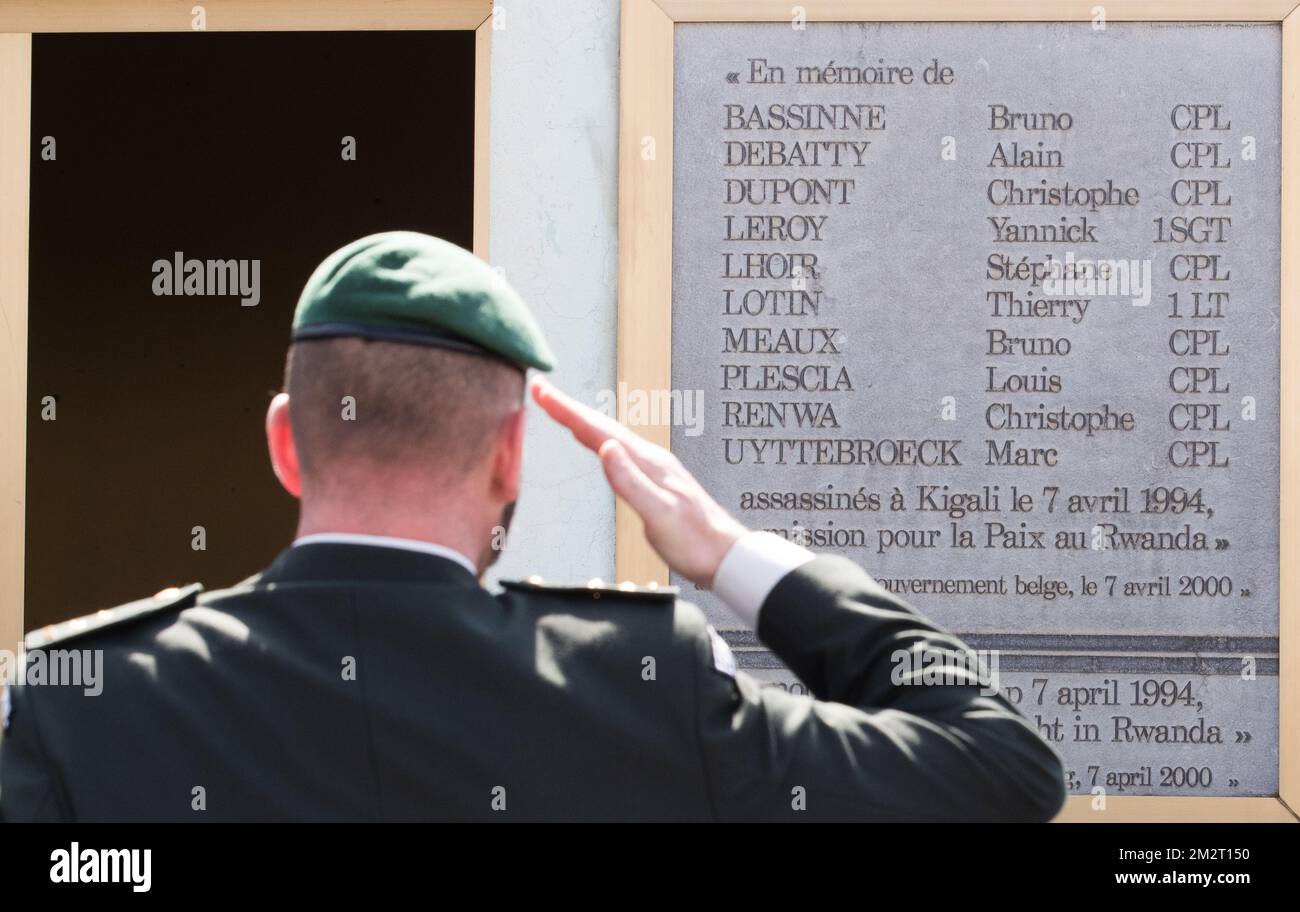 Illustration picture taken during a commemoration on the 'Camp Kigali ...