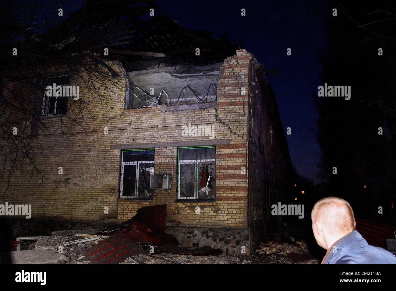 A destroyed house can be seen as a result of an Iranian drone Shahed ...