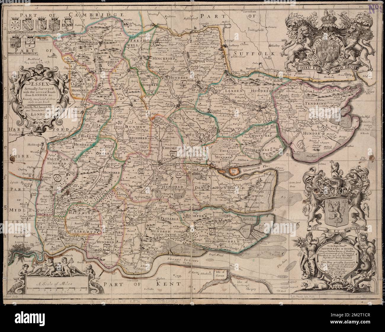 Essex actually surveyed with the several Roads from London &c , Essex ...