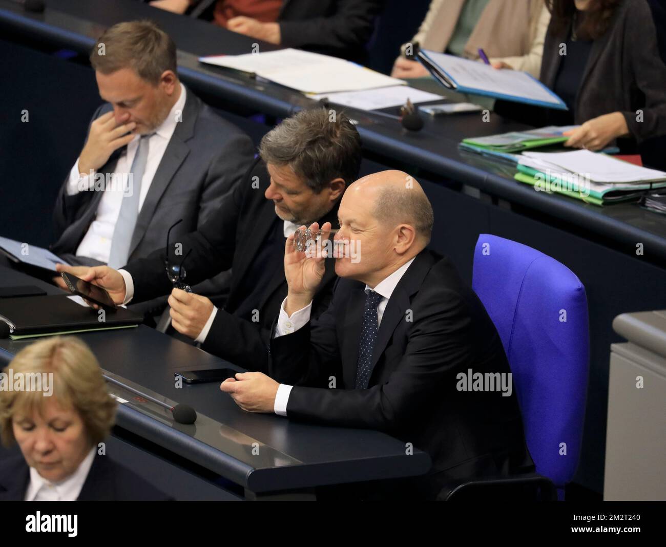 Berlin, Germany, 14 Dec 2022.The German Chancellor, Olaf Scholz, during ...