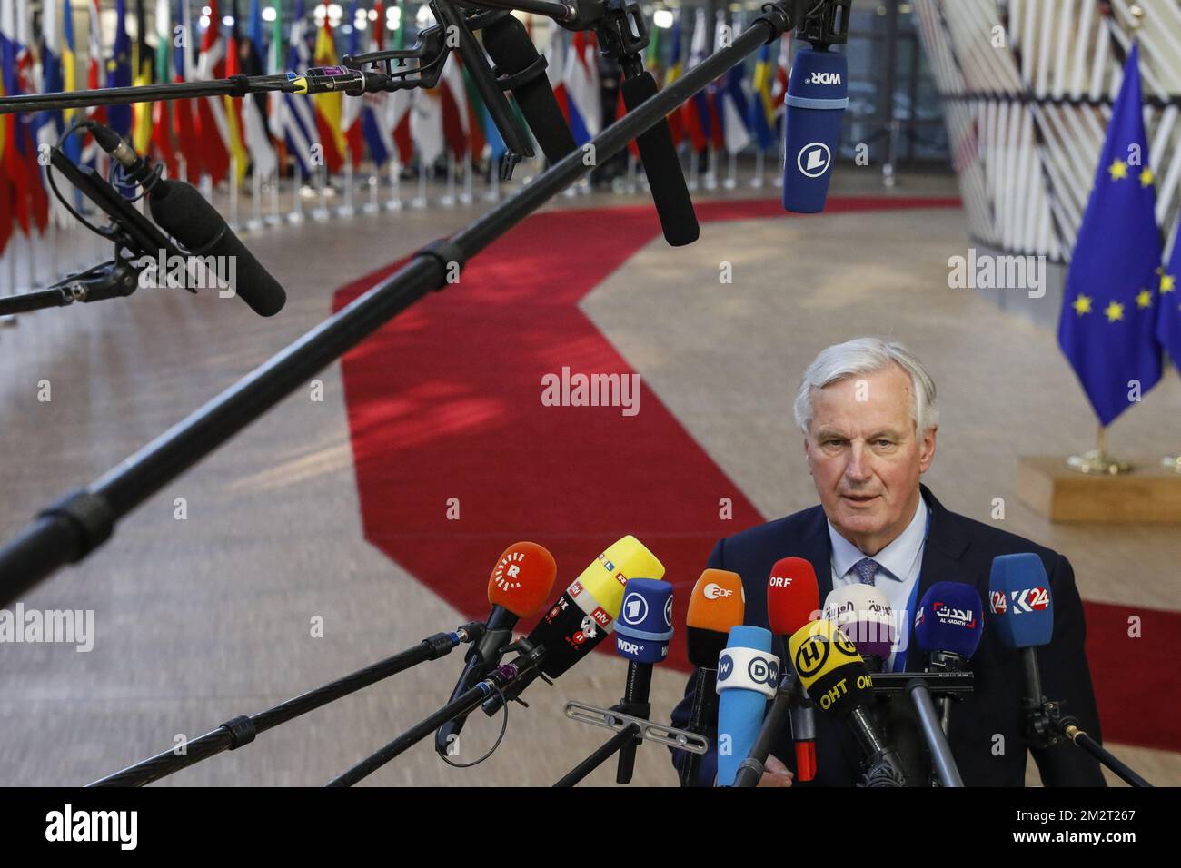 Brexit Chief Negotiator Michel Barnier arrives at the EU summit meeting ...