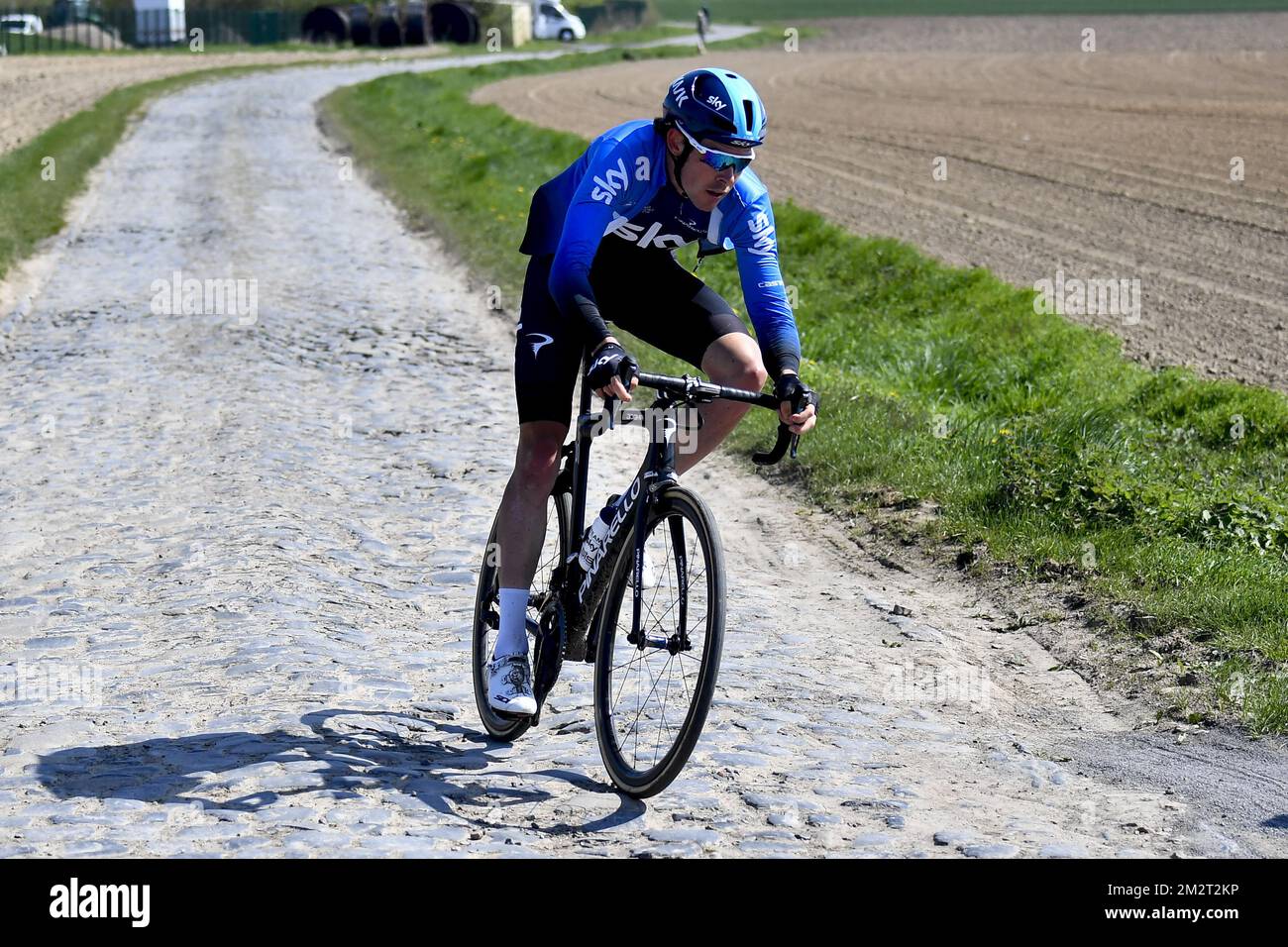 Welsh Luke Rowe of Team Sky pictured in action during a track ...