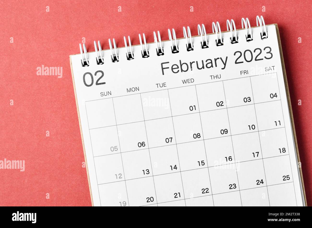 February 2023 calendar desk for the organizer to plan and reminder ...
