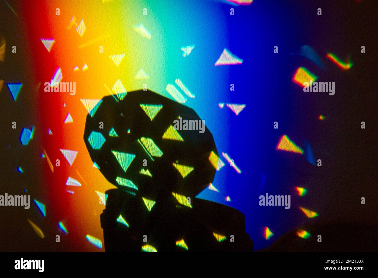 Rainbow background with disco light. Rainbow color spectrum effect on ...