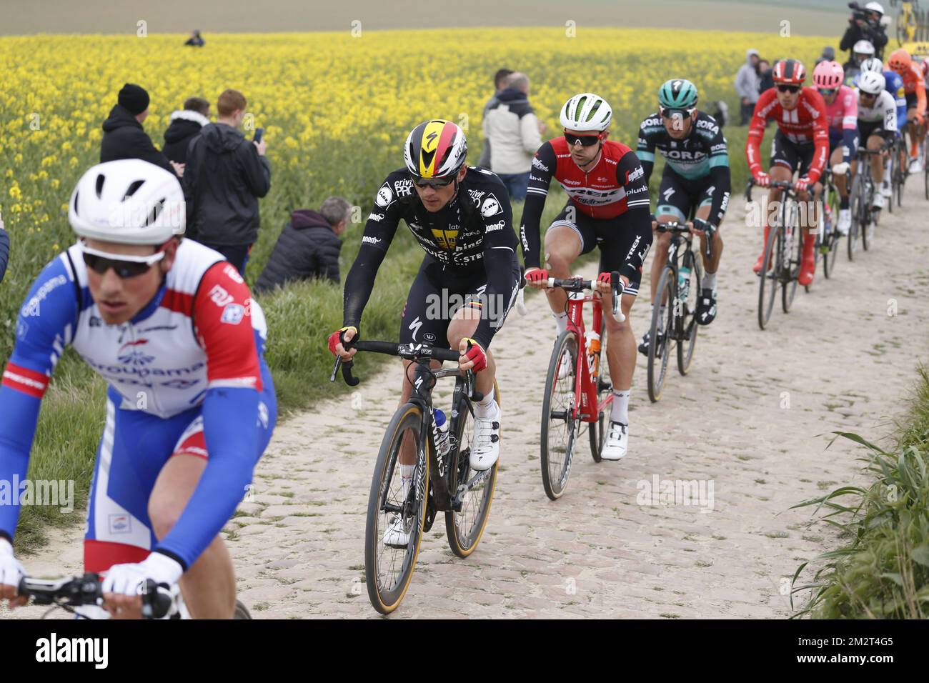 Belgian Yves Lampaert of Deceuninck - Quick-Step (C) pictured in action ...